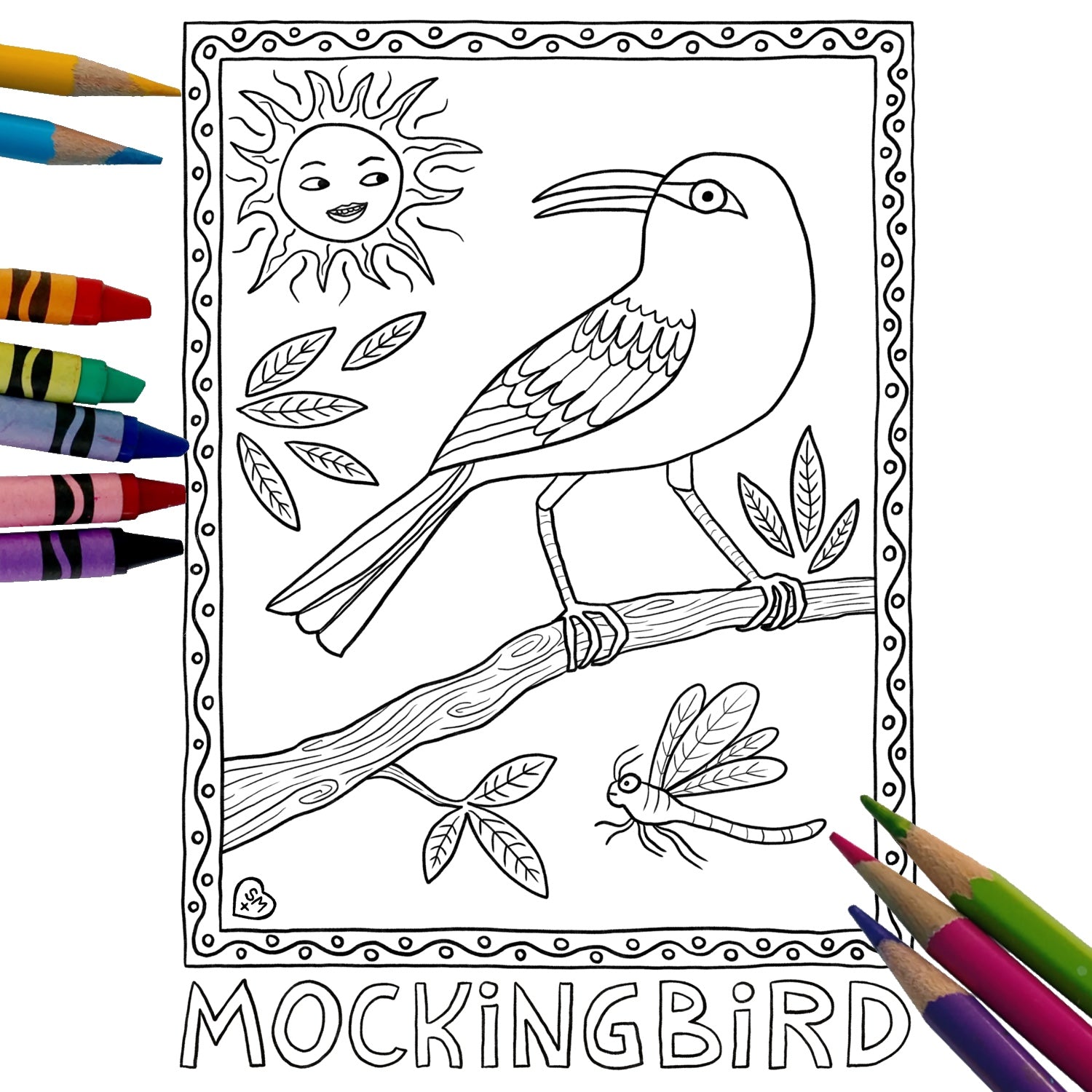 mockingbird coloring pages